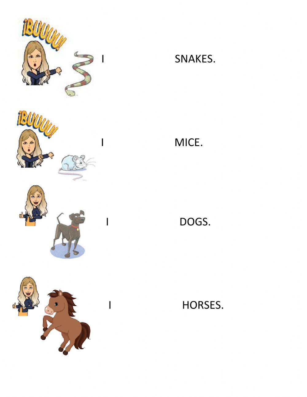 Animals -likes … | Free Interactive Worksheets | 371162
