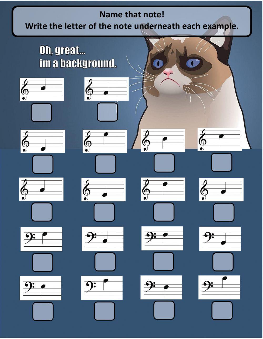 Note Naming 1 worksheet | Live Worksheets