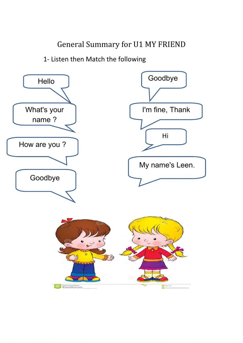 Greeting interactive worksheet for 8 | Live Worksheets