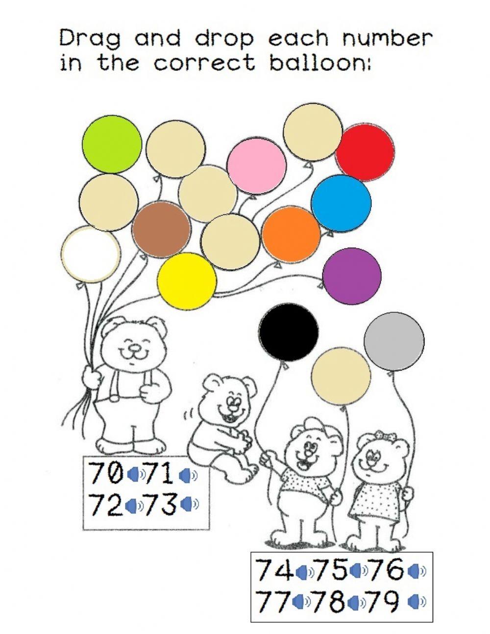 Numbers from 70 to 80 worksheet | Live Worksheets