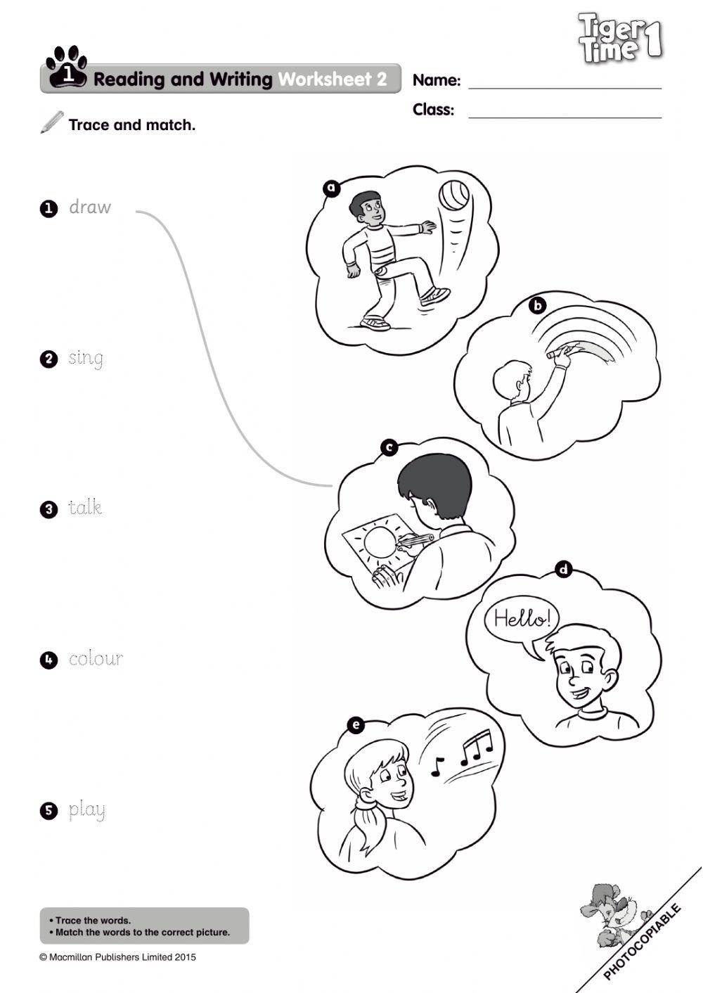 TIGER TIME 1 UNIT 1 What we do at school. online exercise for | Live ...