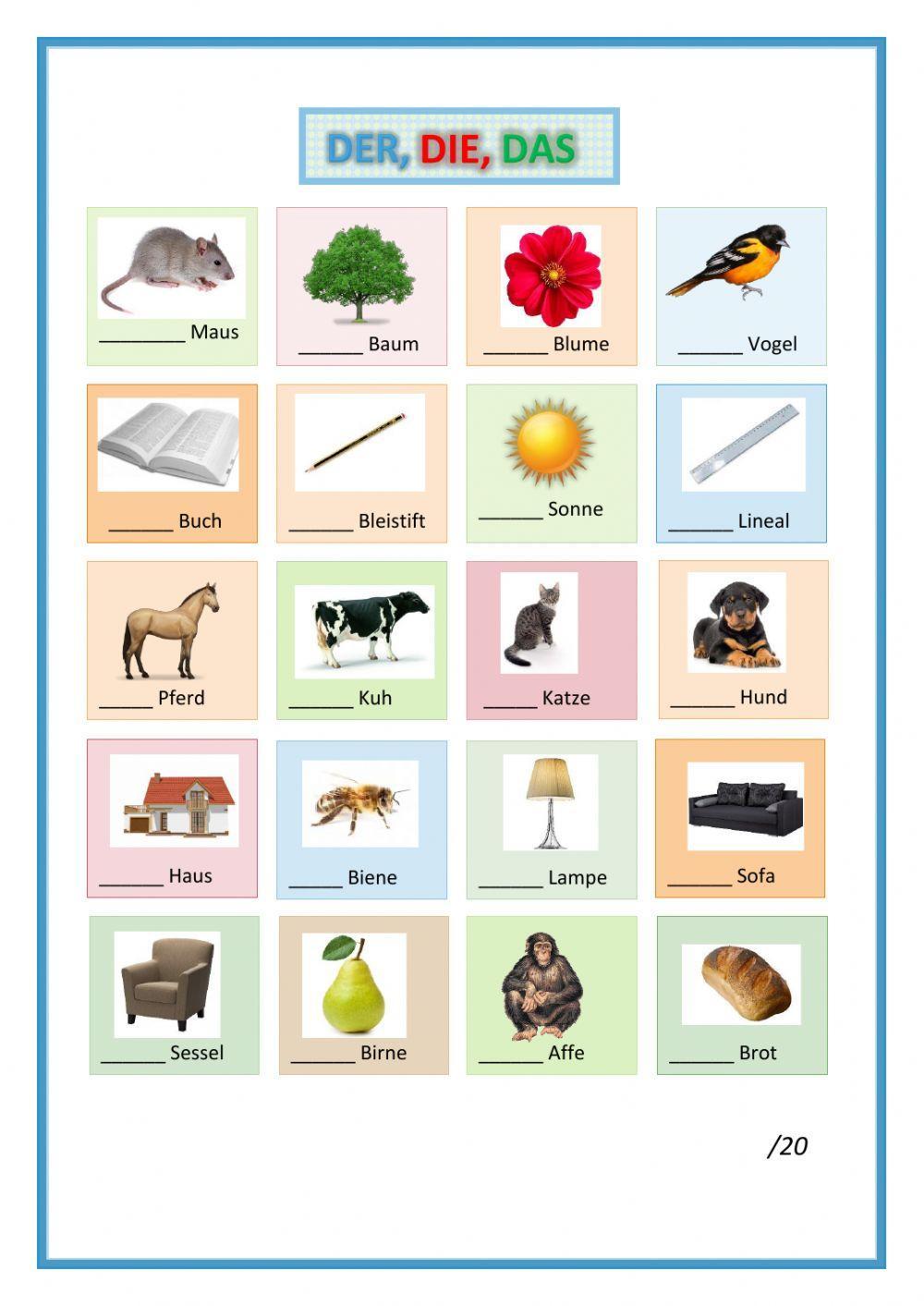 Artikel | Free Interactive Worksheets | 345757