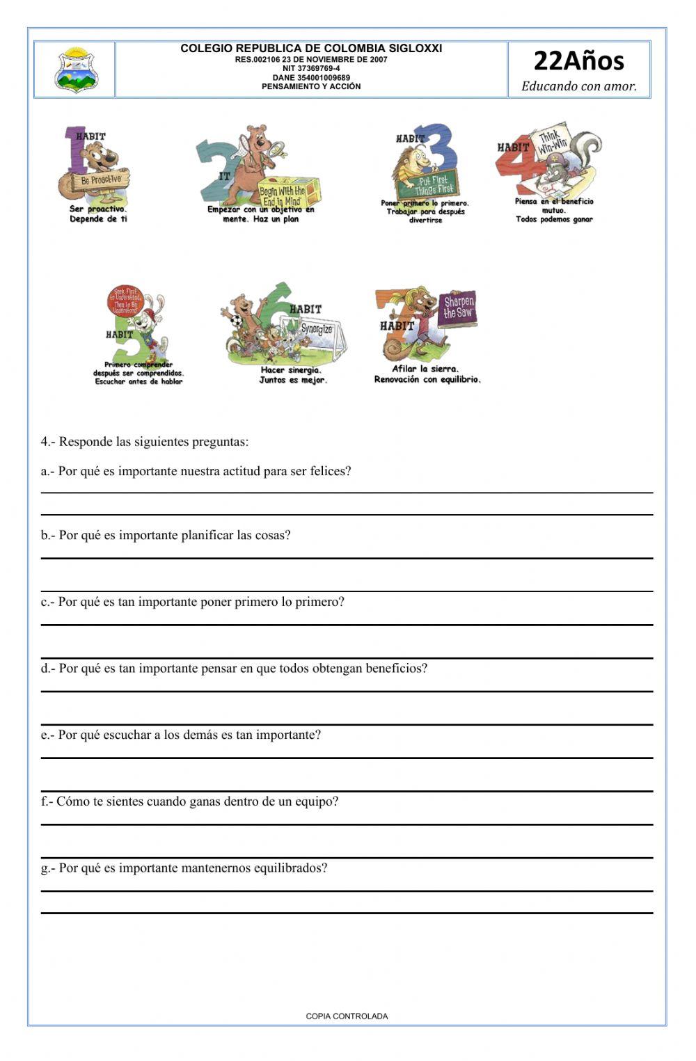 TALLER ÉTICA SE… | Free Interactive Worksheets | 5980936