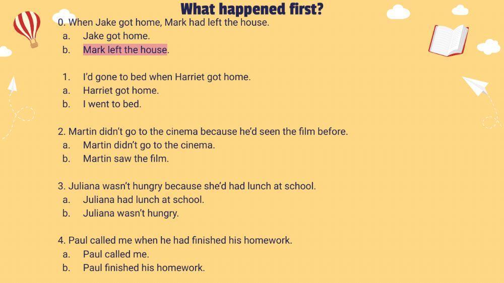 Past Perfect: W… | Free Interactive Worksheets | 346466