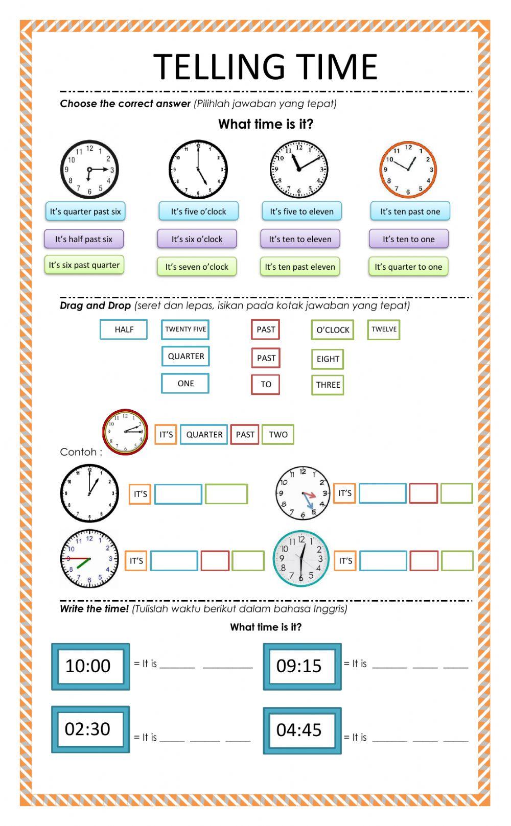 346583 | Telling Time | Pramesti | LiveWorksheets