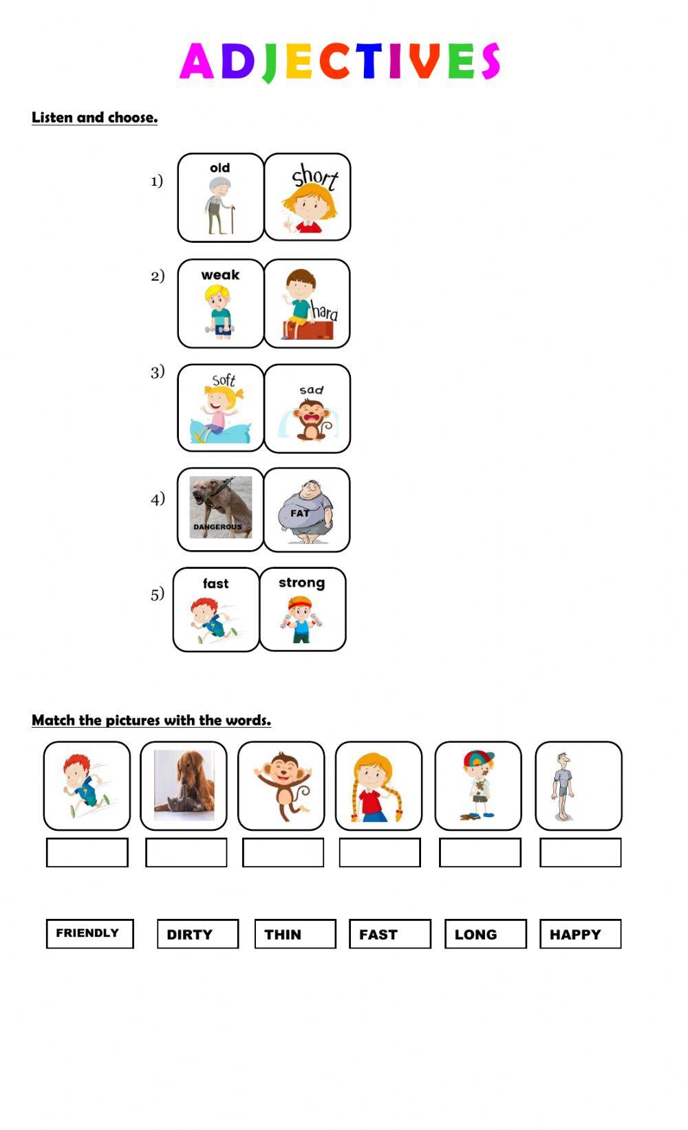 Adjectives online exercise for 4to | Live Worksheets
