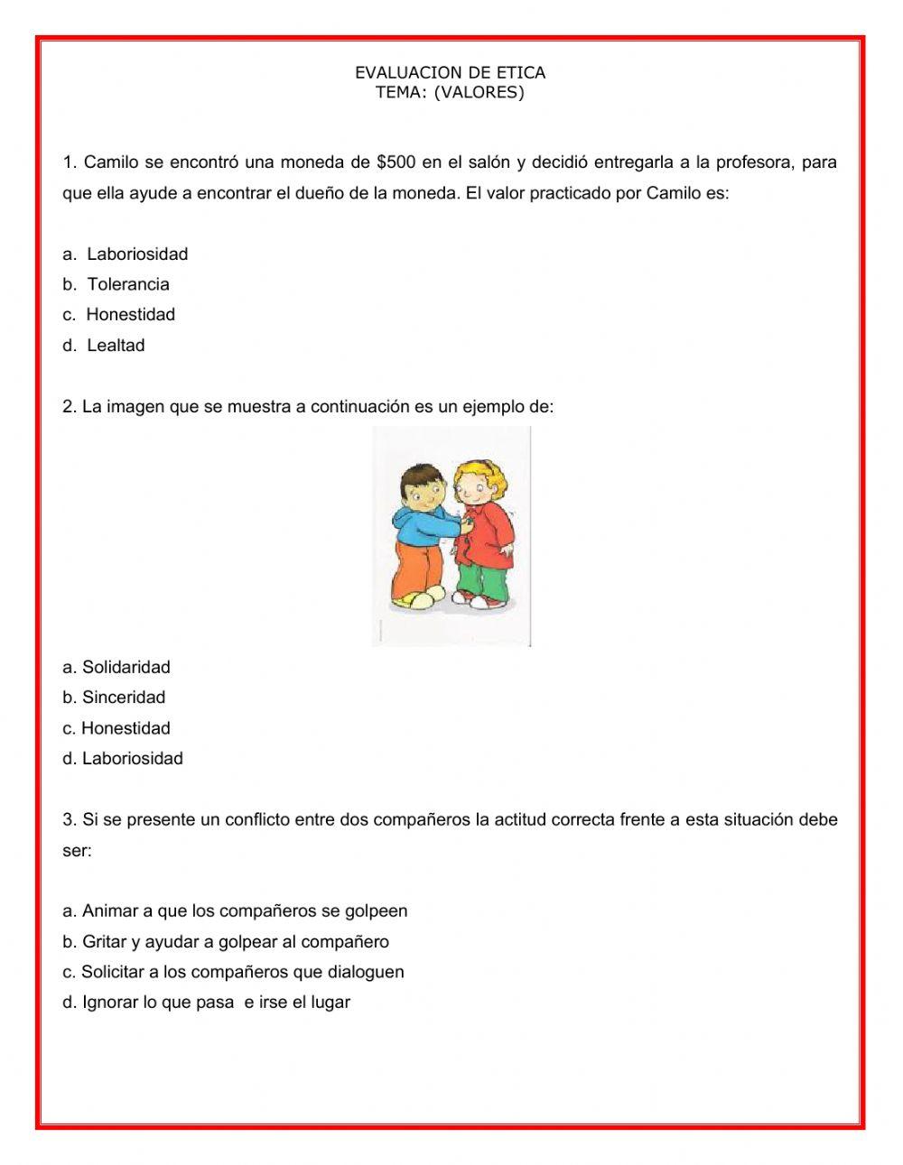 372032 Etica Y Valores Pierito Liveworksheets