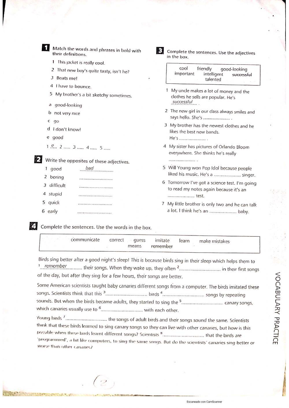 Revision Unit 1… | Free Interactive Worksheets | 6047288
