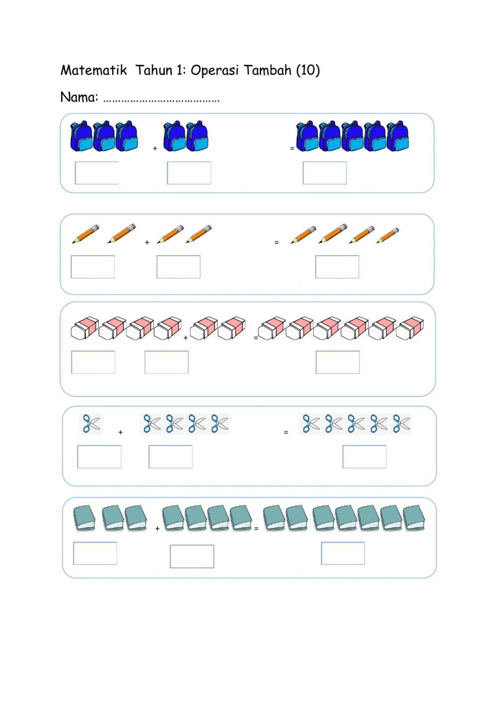 Matematik PPKI interactive activity for tahun 1 | Live Worksheets