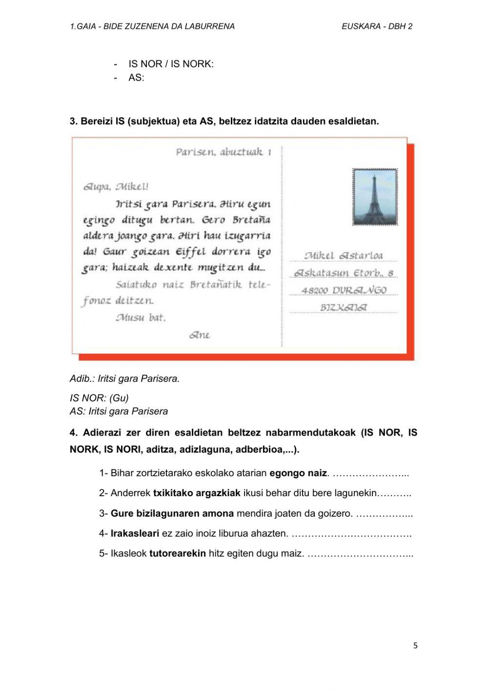 IZEN SINTAGMA E… | Free Interactive Worksheets | 6049322