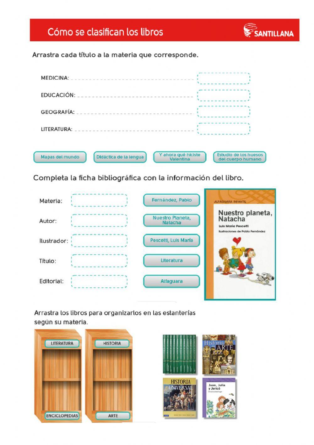 Cómo se clasifican los libros worksheet | Live Worksheets