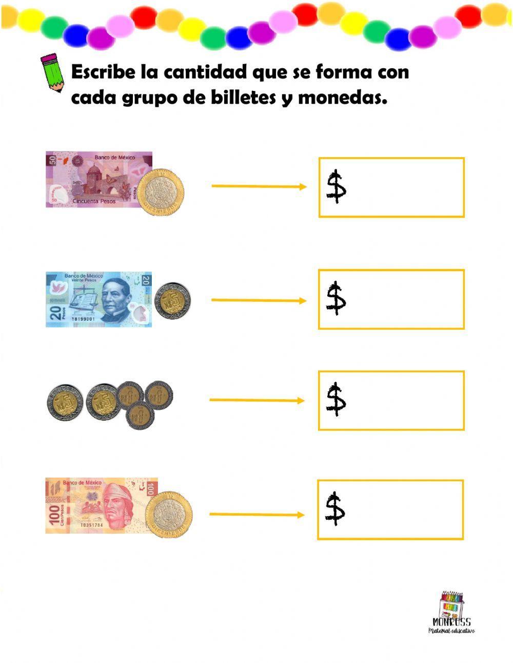 Actividades Con Billetes Y Monedas Mexicanas - Image to u