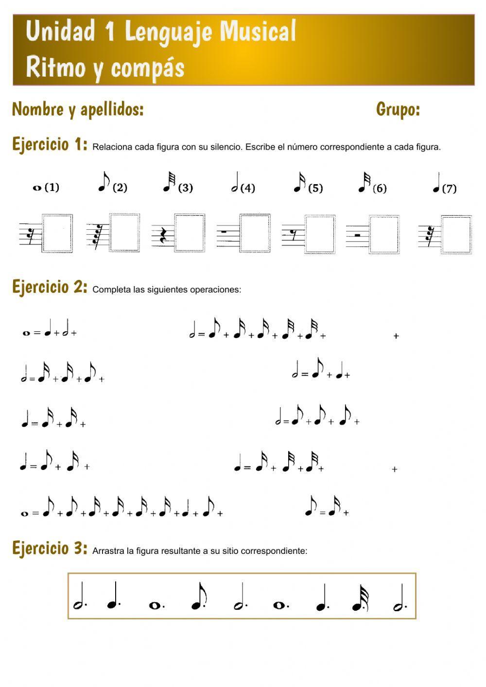 Unidad 1 Ritmo … | Free Interactive Worksheets | 371593