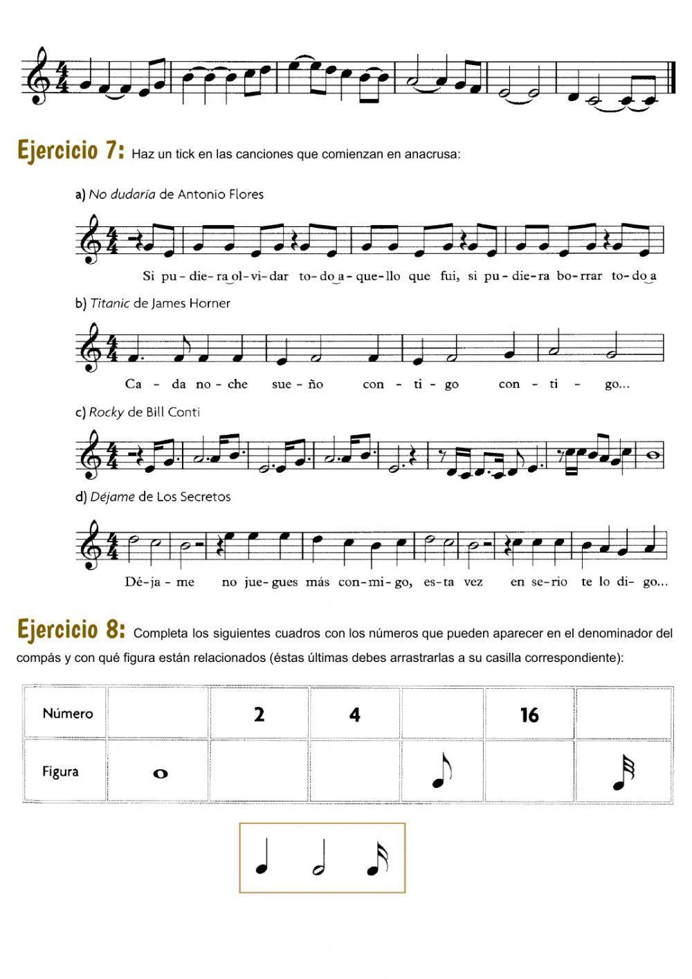 Unidad 1 Ritmo … | Free Interactive Worksheets | 371593