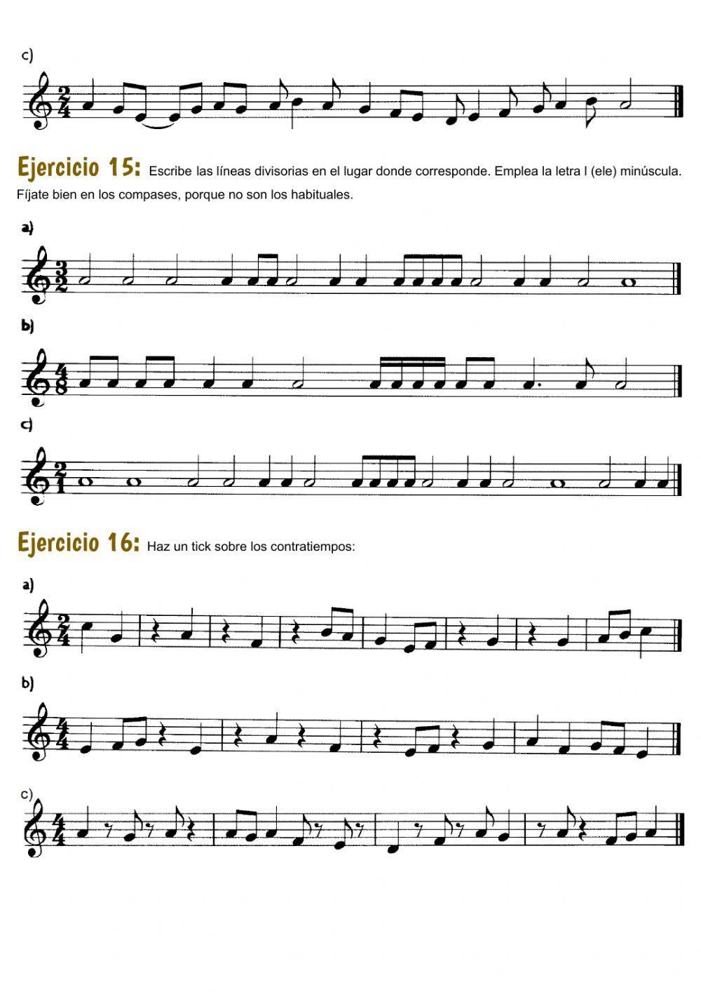 Unidad 1 Ritmo … | Free Interactive Worksheets | 371593