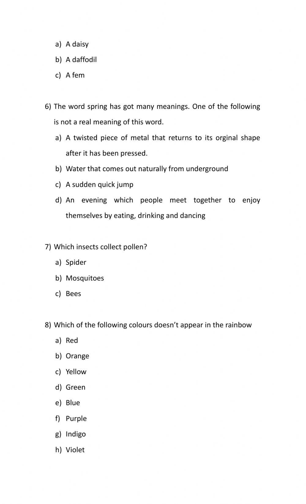 Welcome Spring interactive worksheet | Live Worksheets