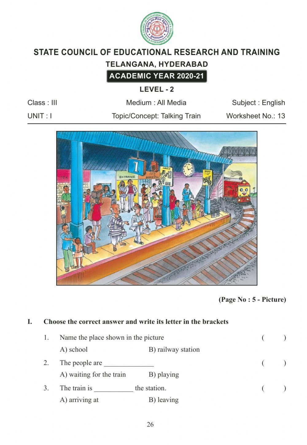 Talking train worksheet | Live Worksheets