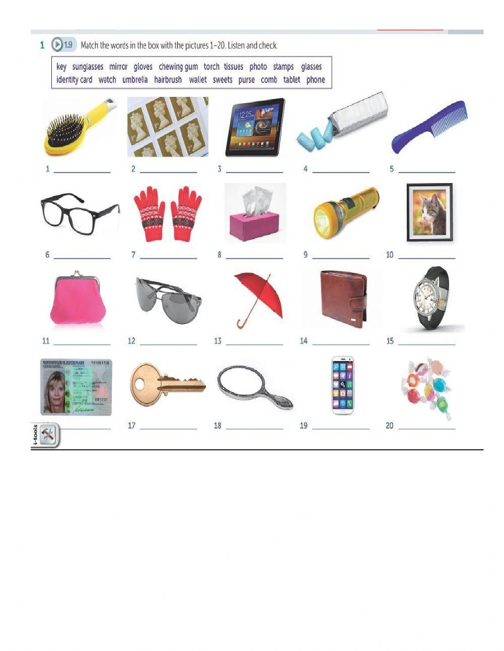 Personal Objects Live Worksheets personal-objects-live-worksheets