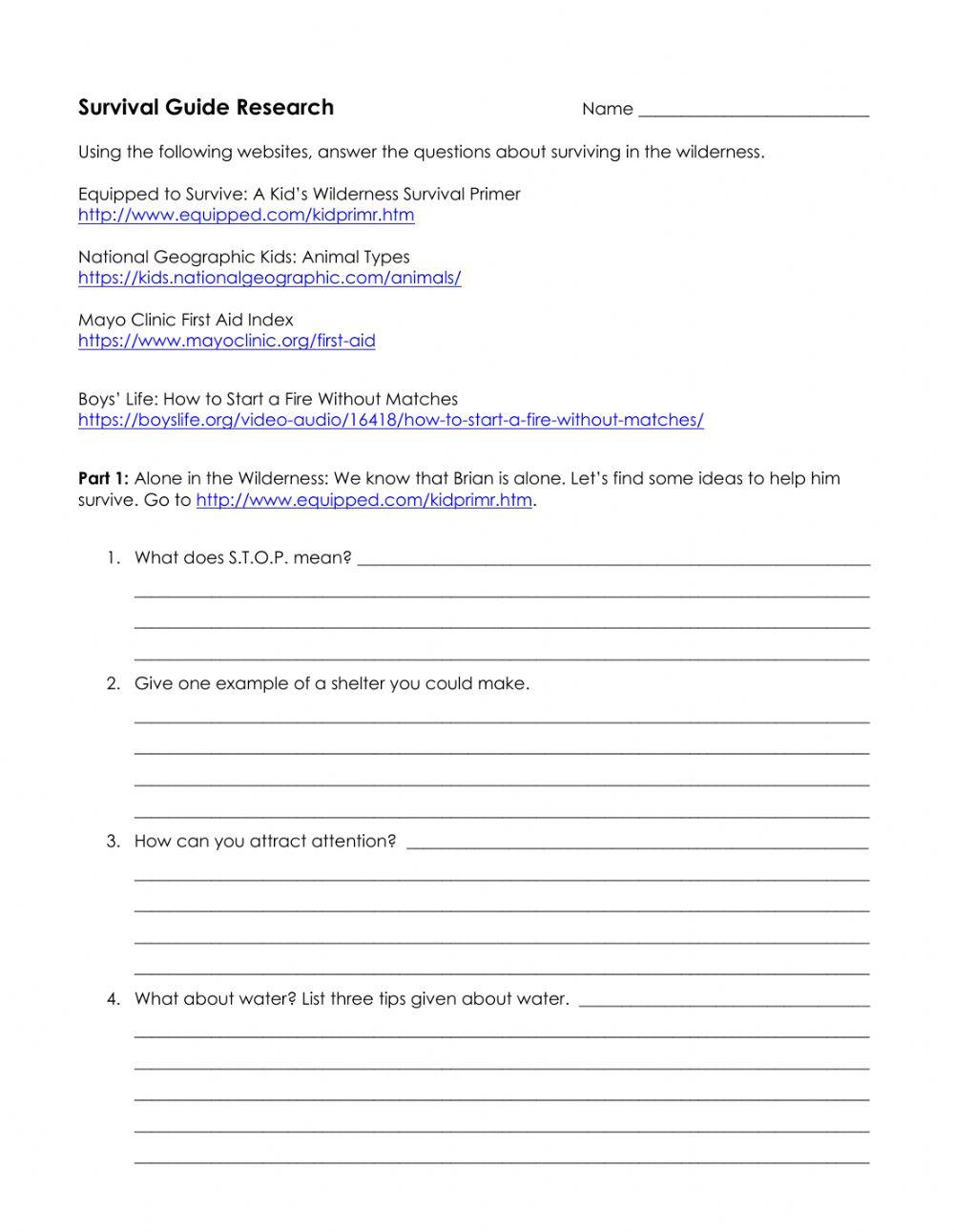 Survival Guide For Brian Research 375035 | Sarah