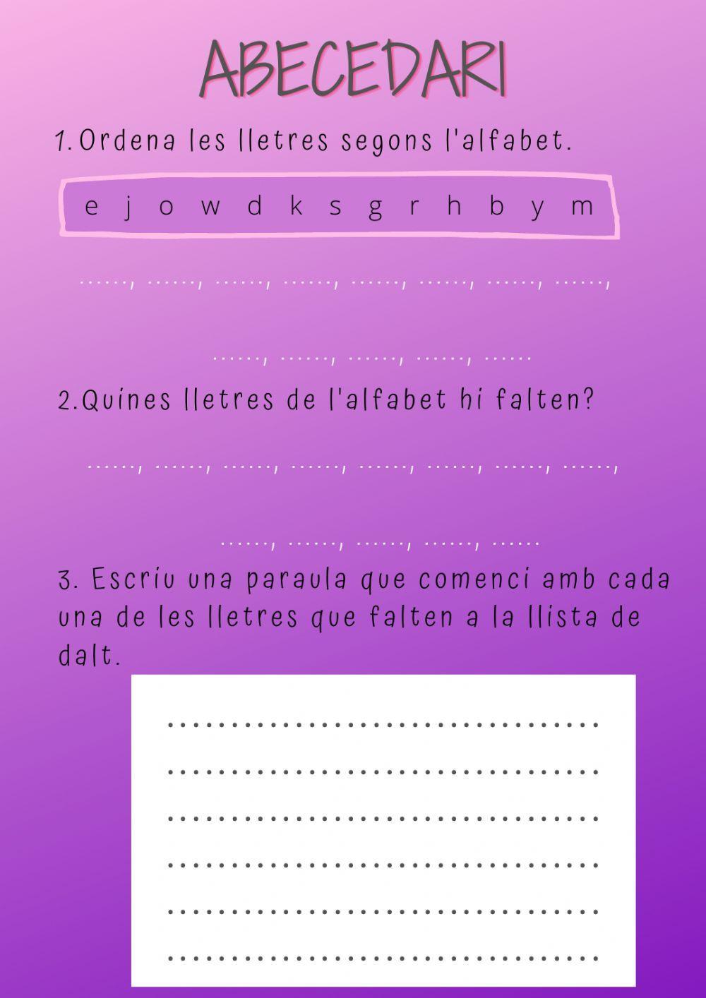 abecedari | Free Interactive Worksheets | 377150