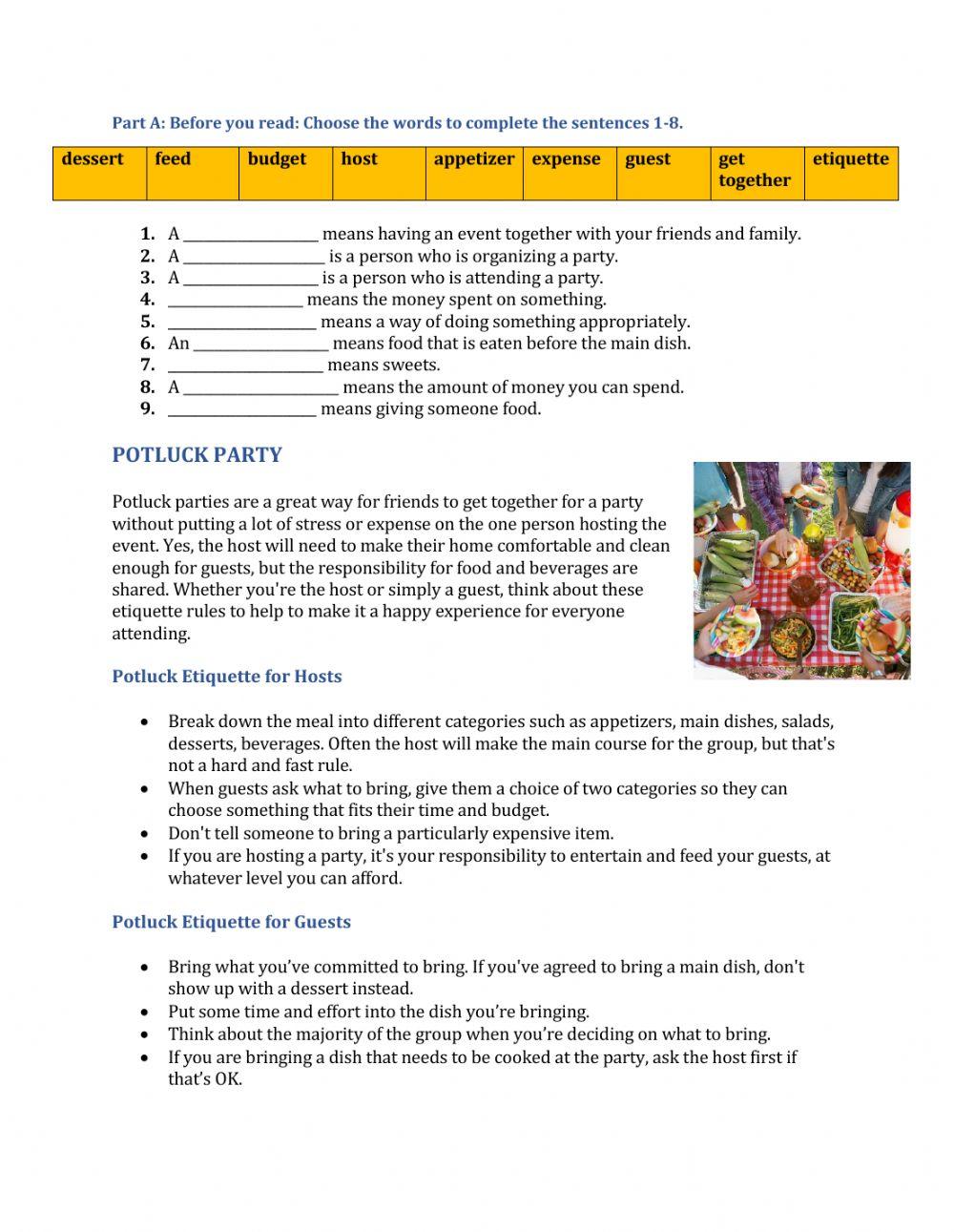 6053070 | Potluck Party | noaksie | LiveWorksheets