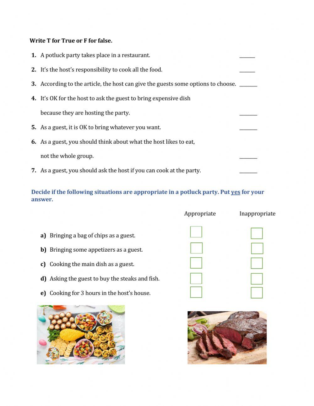 6053070 | Potluck Party | noaksie | LiveWorksheets