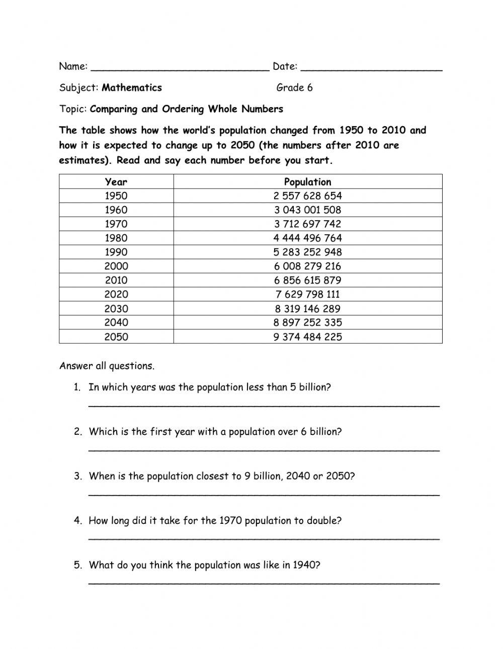 math: comparing… | Free Interactive Worksheets | 6053223