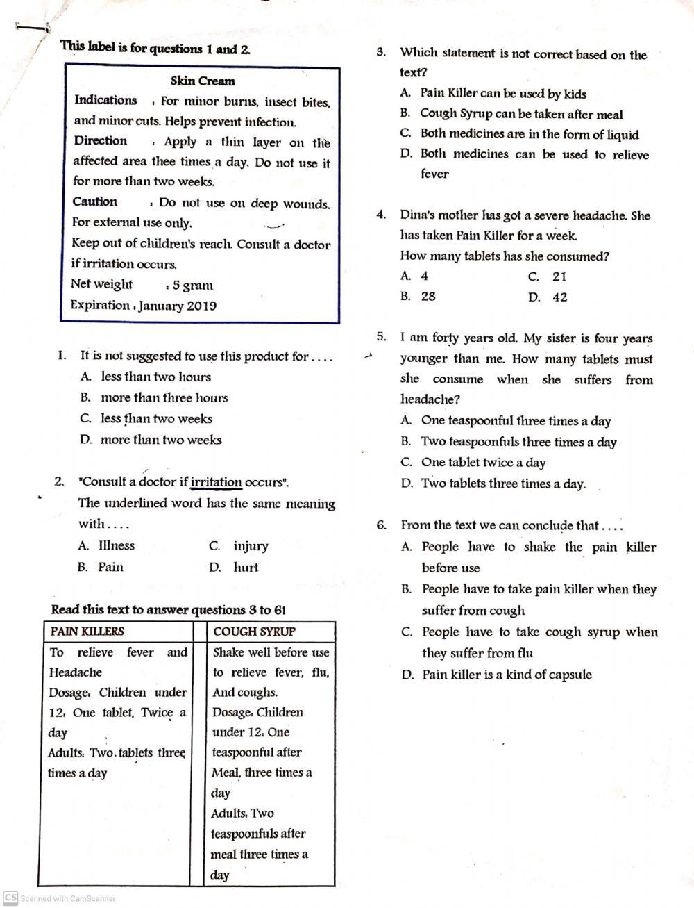 Exercise 2 online worksheet | Live Worksheets