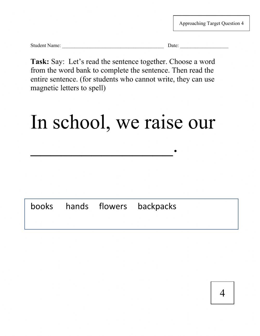 Pretest approaching target worksheet | Live Worksheets