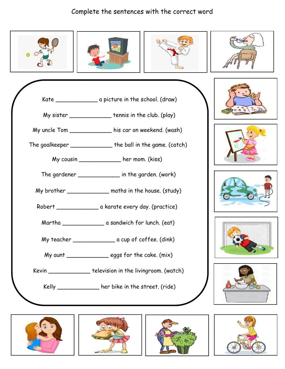 Present simple online exercise for Grade 3 | Live Worksheets