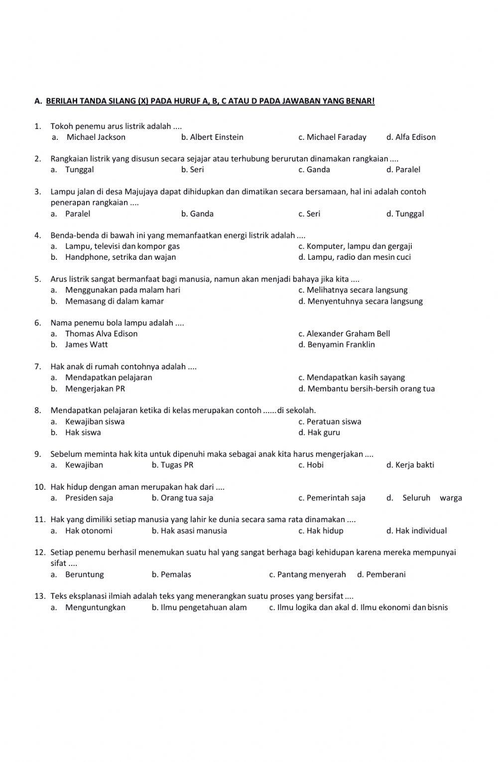 Tema 3 kelas 6 worksheet | Live Worksheets