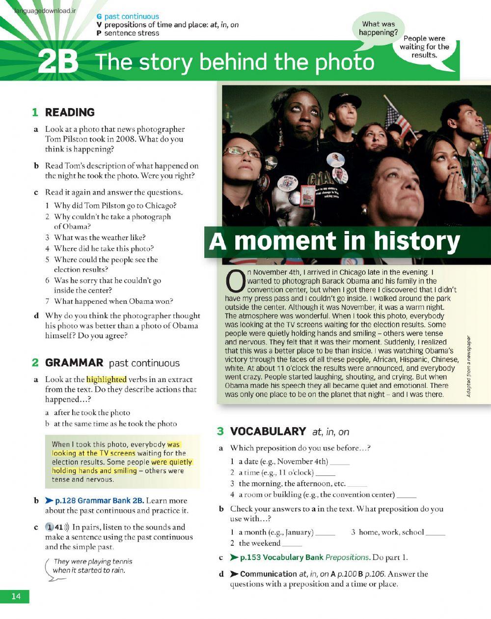 File 2B: Student book, pages 14 - 15 (English 3) online exercise for ...