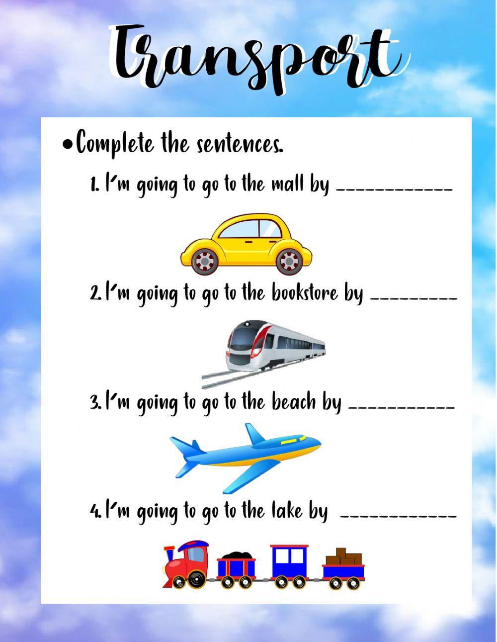 Transport online pdf worksheet | Live Worksheets