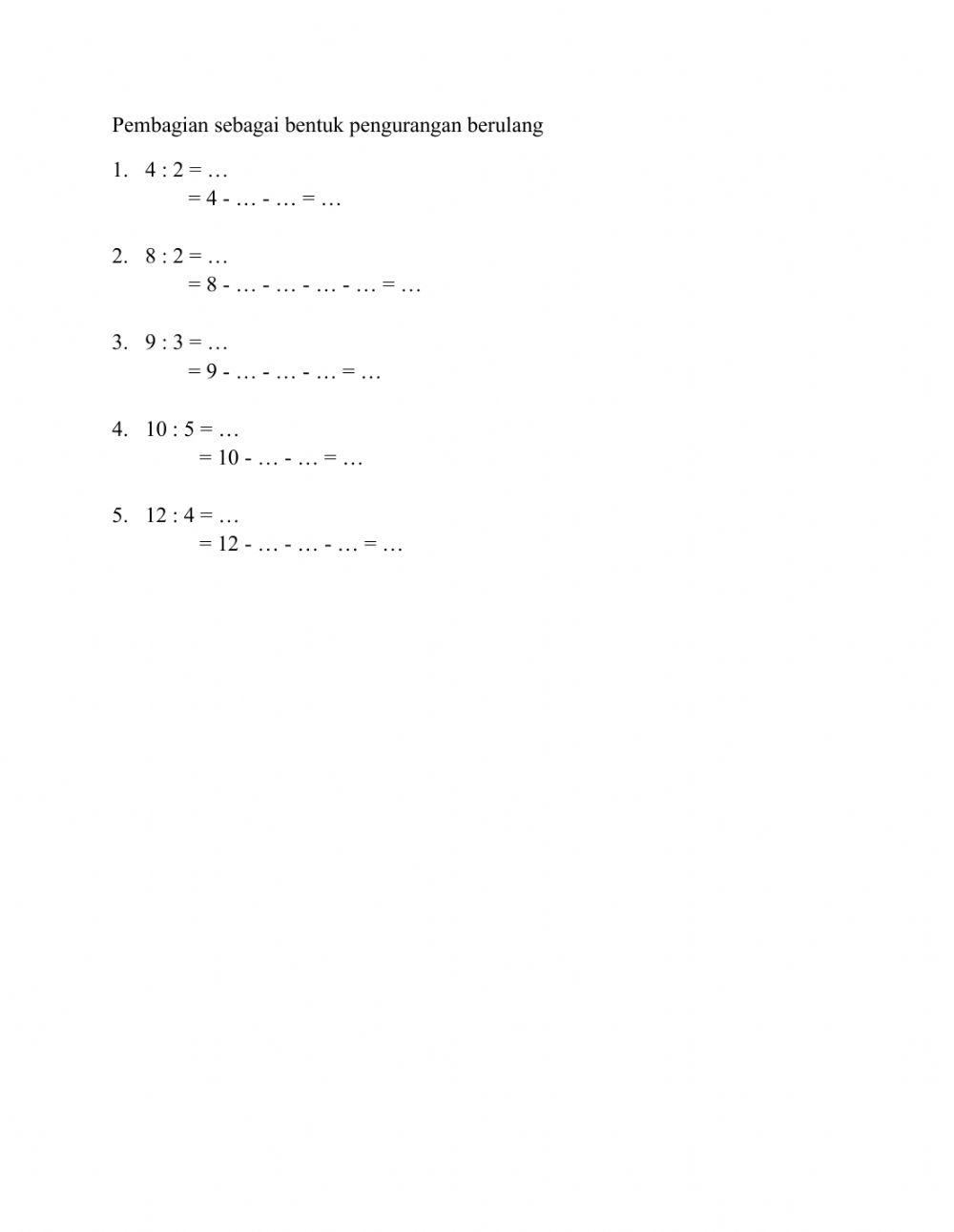 Perkalian berulang worksheet | Live Worksheets