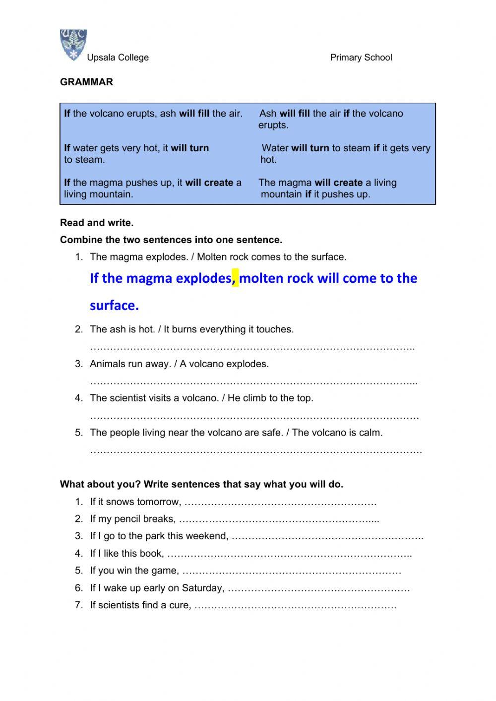 First Conditional activity for Primario | Live Worksheets
