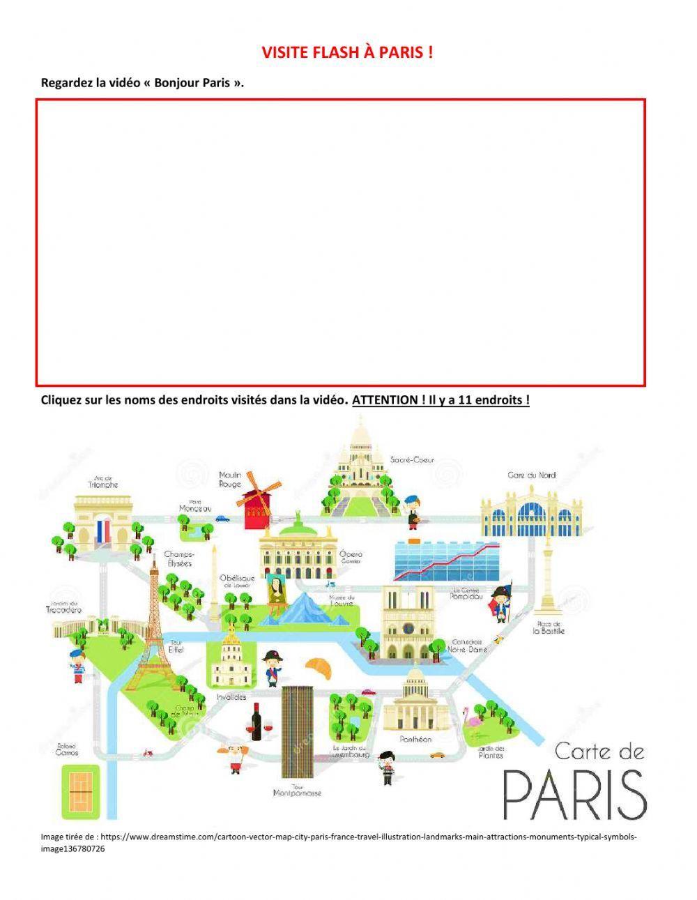 Bonjour Paris | Free Interactive Worksheets | 377412