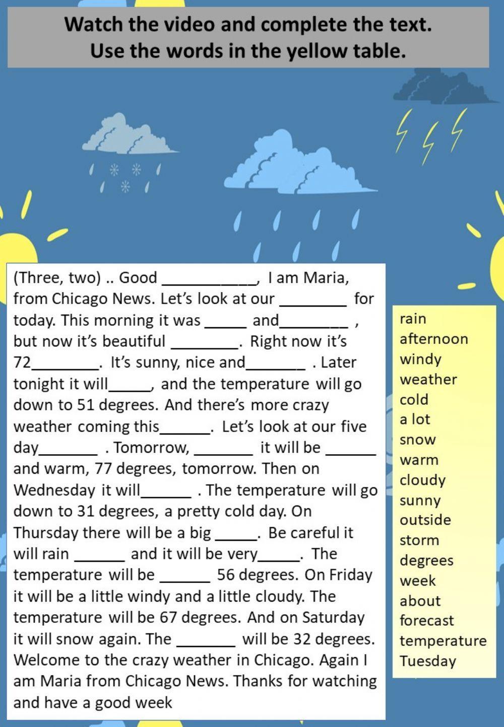 Weather | Free Interactive Worksheets | 377454