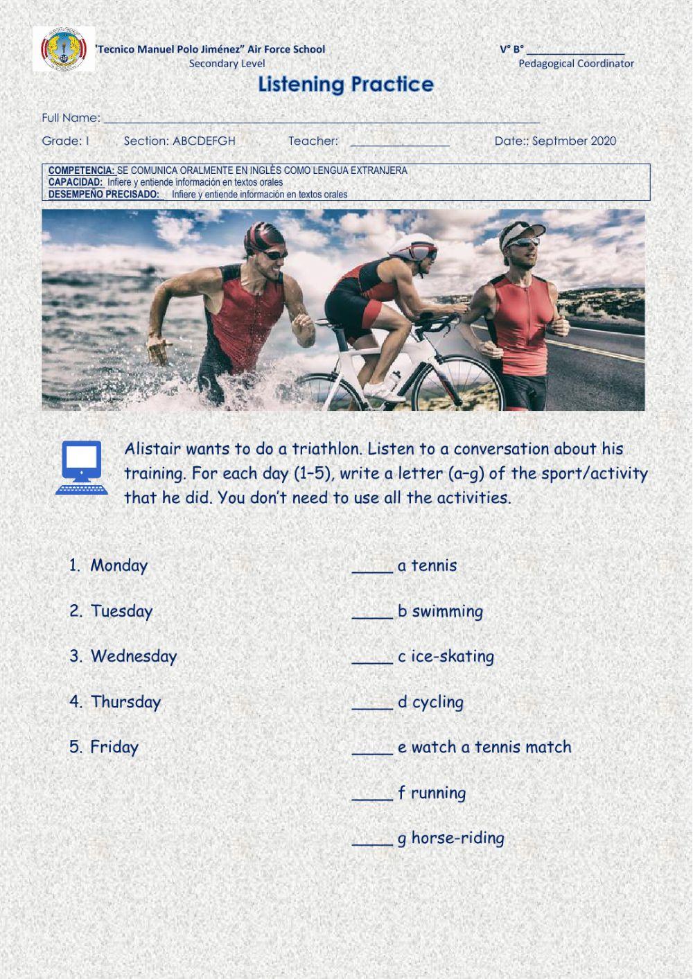 Listening Pract… | Free Interactive Worksheets | 377806