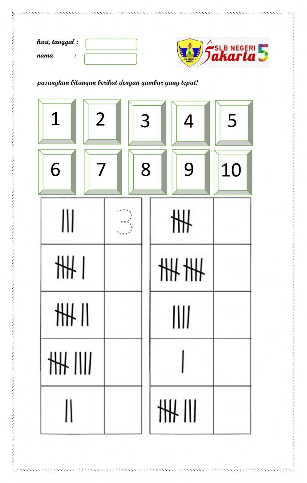 Menghitung banyak gambar interactive exercise | Live Worksheets