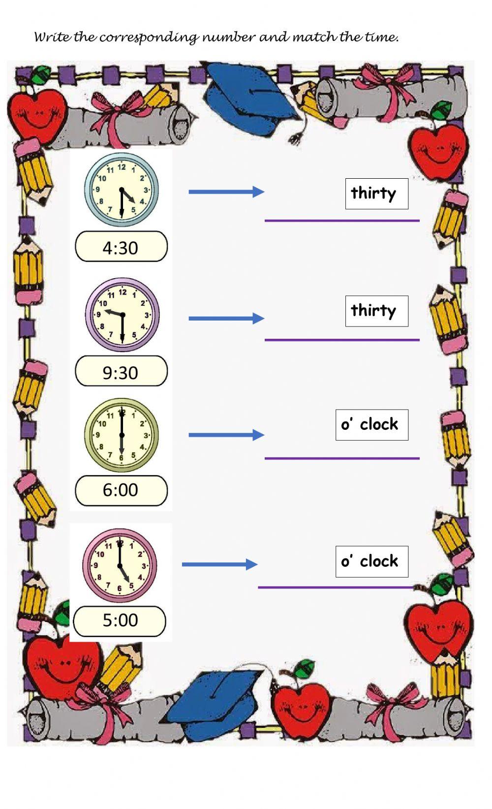 The Clock | Free Interactive Worksheets | 378861