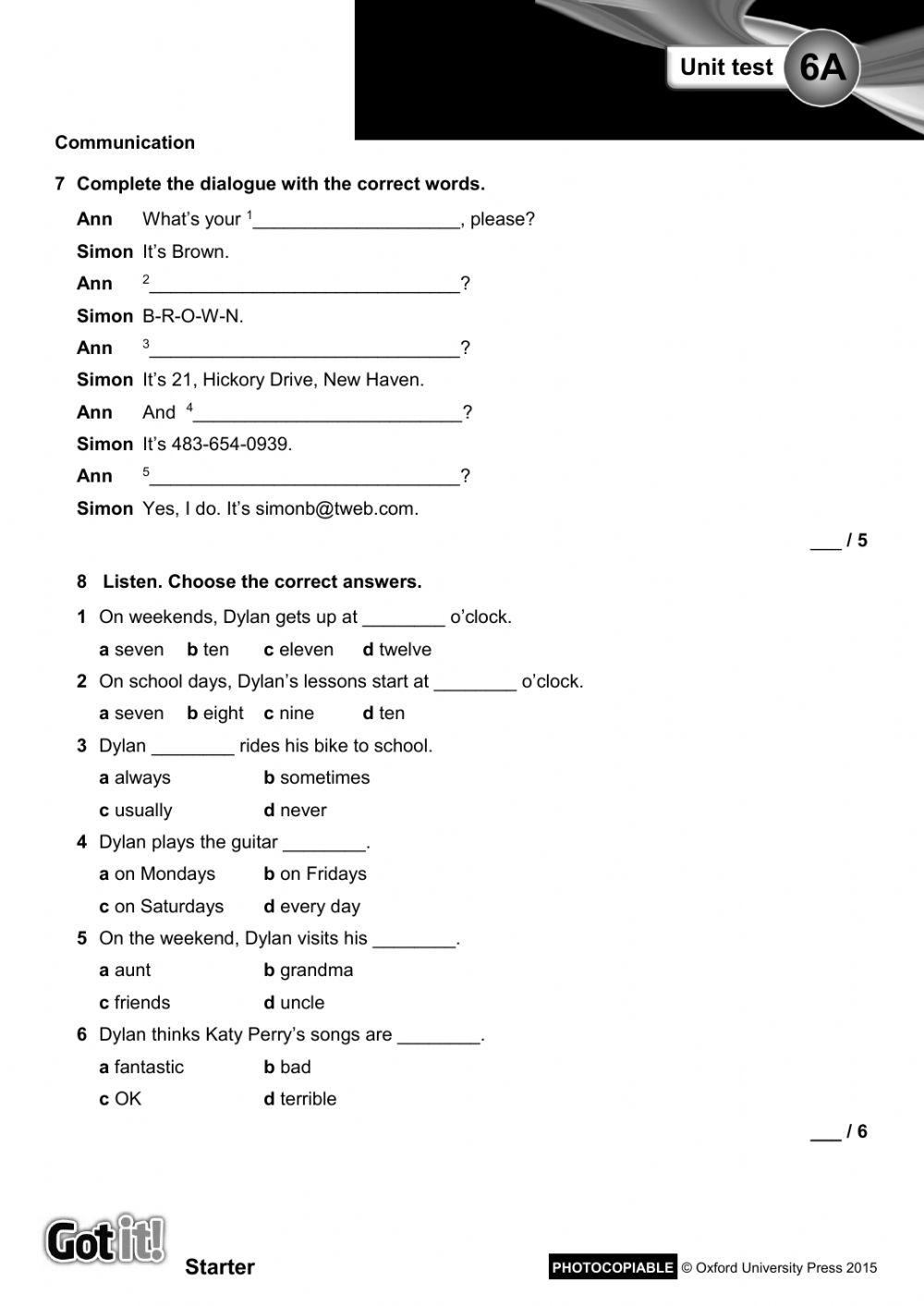 6061568 | Got it starter B test unit 6 | camarmo