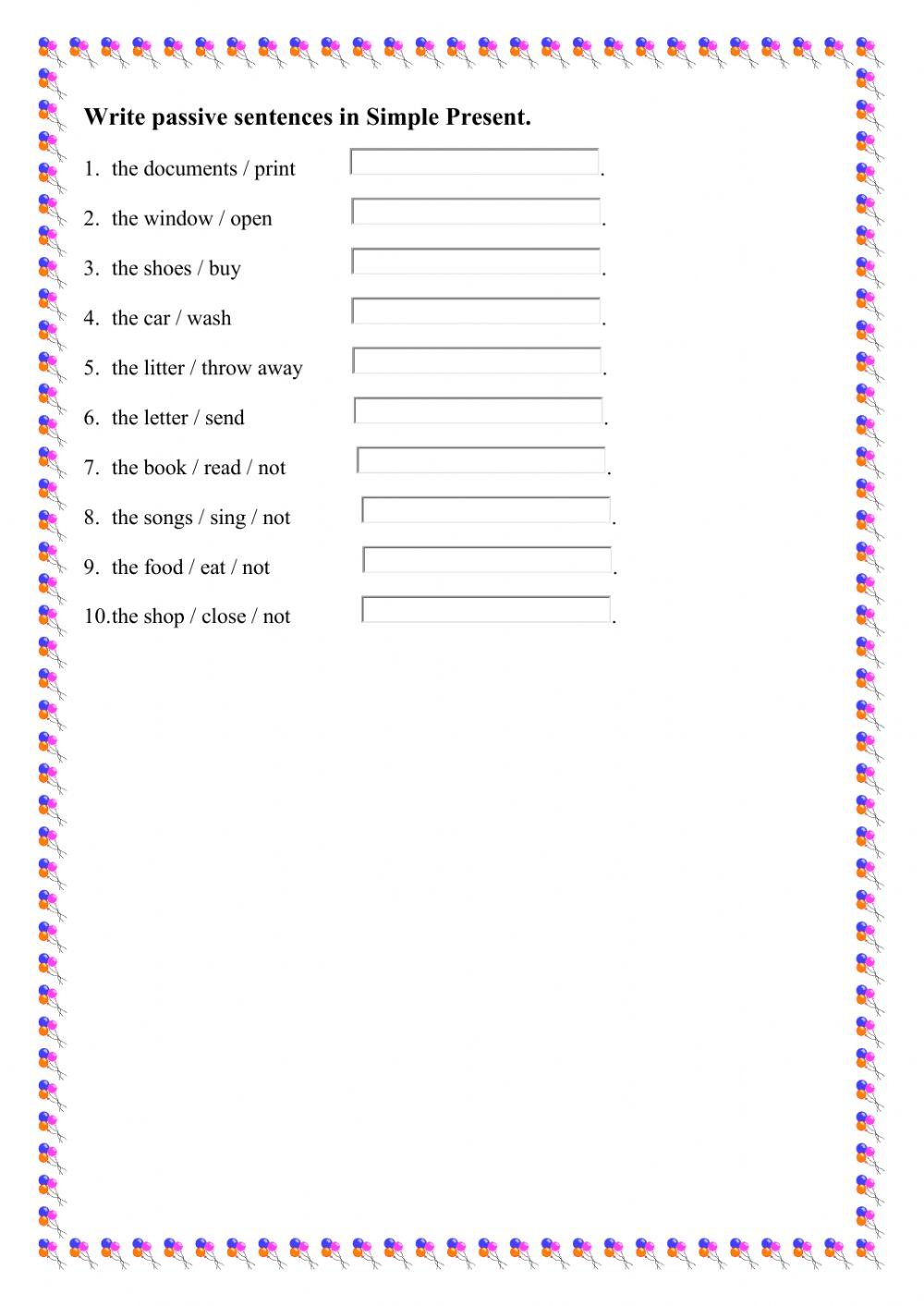 Passive and Active in Present Simple online exercise for | Live Worksheets