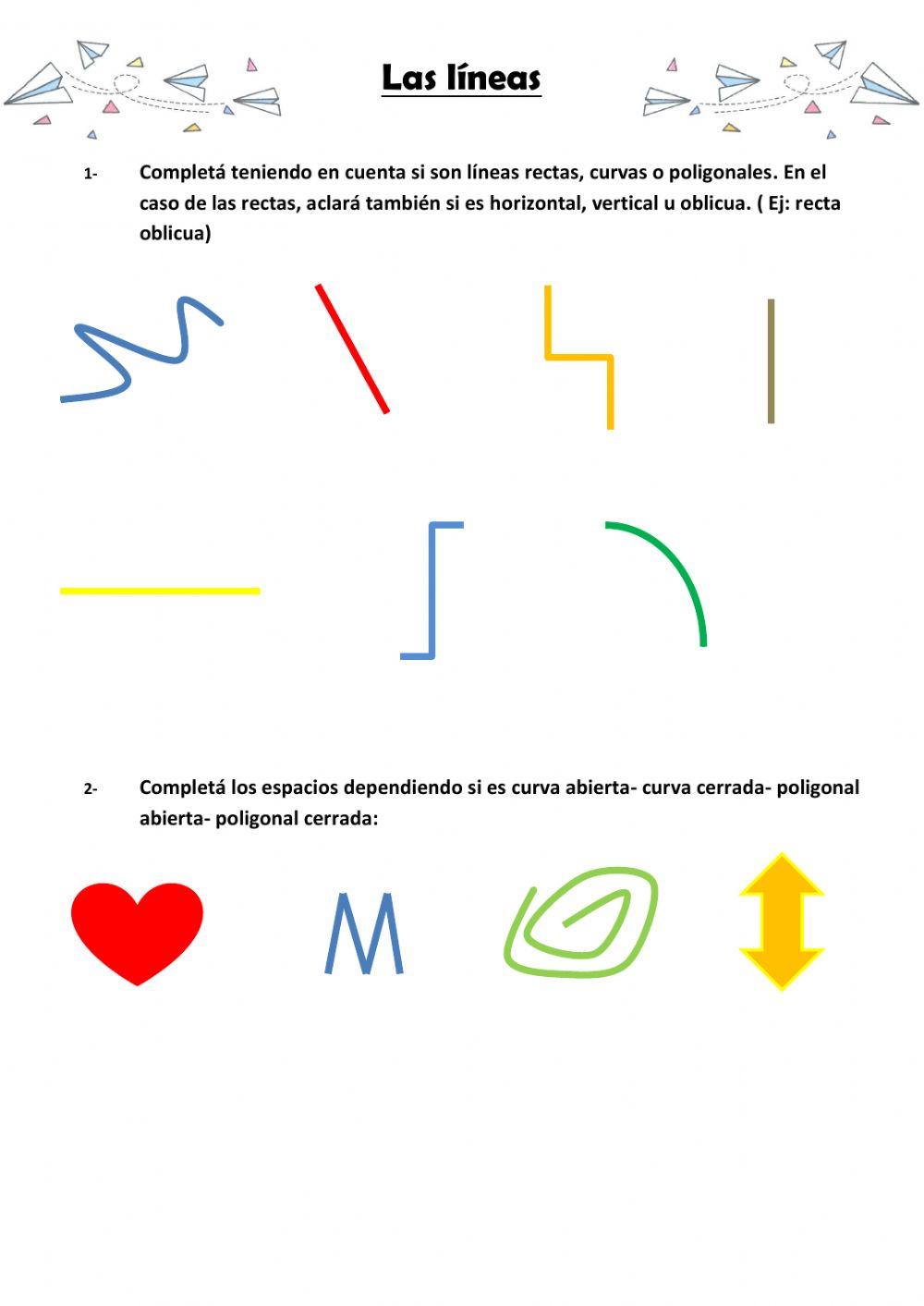 Líneas online worksheet | Live Worksheets