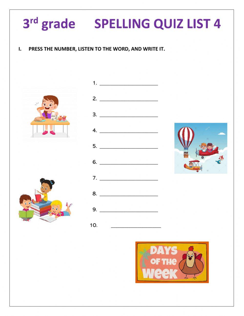 Days of the week Quiz worksheet | Live Worksheets