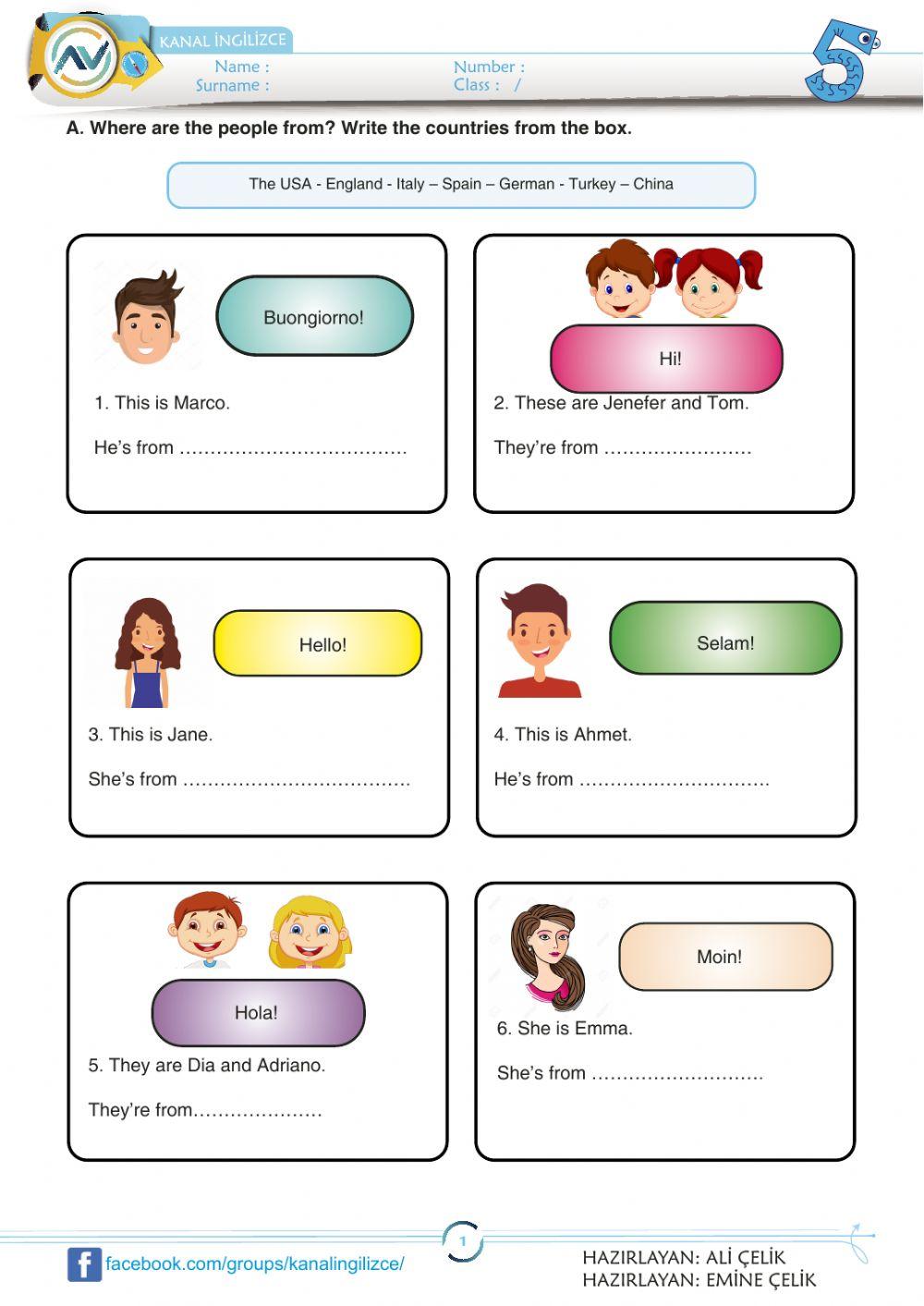 Unite hello 5.1. | semra telli | Live Worksheets