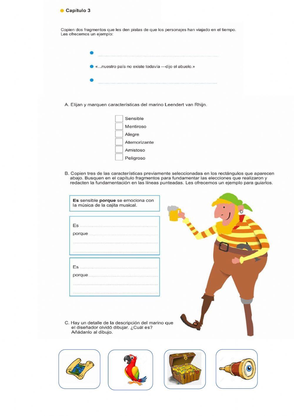 La taberna del loro en el hombro worksheet | Live Worksheets