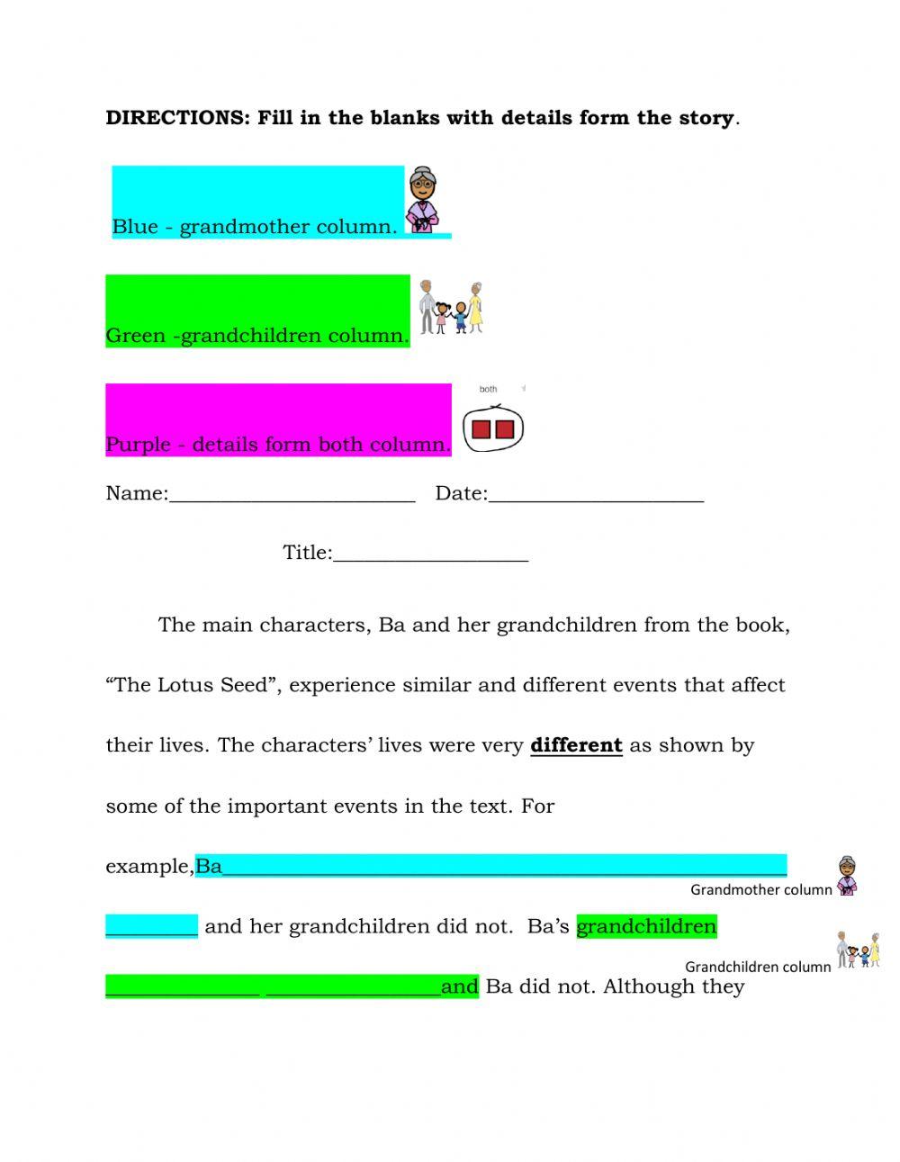 The Lotus Seed Simple Paragraph worksheet | Live Worksheets