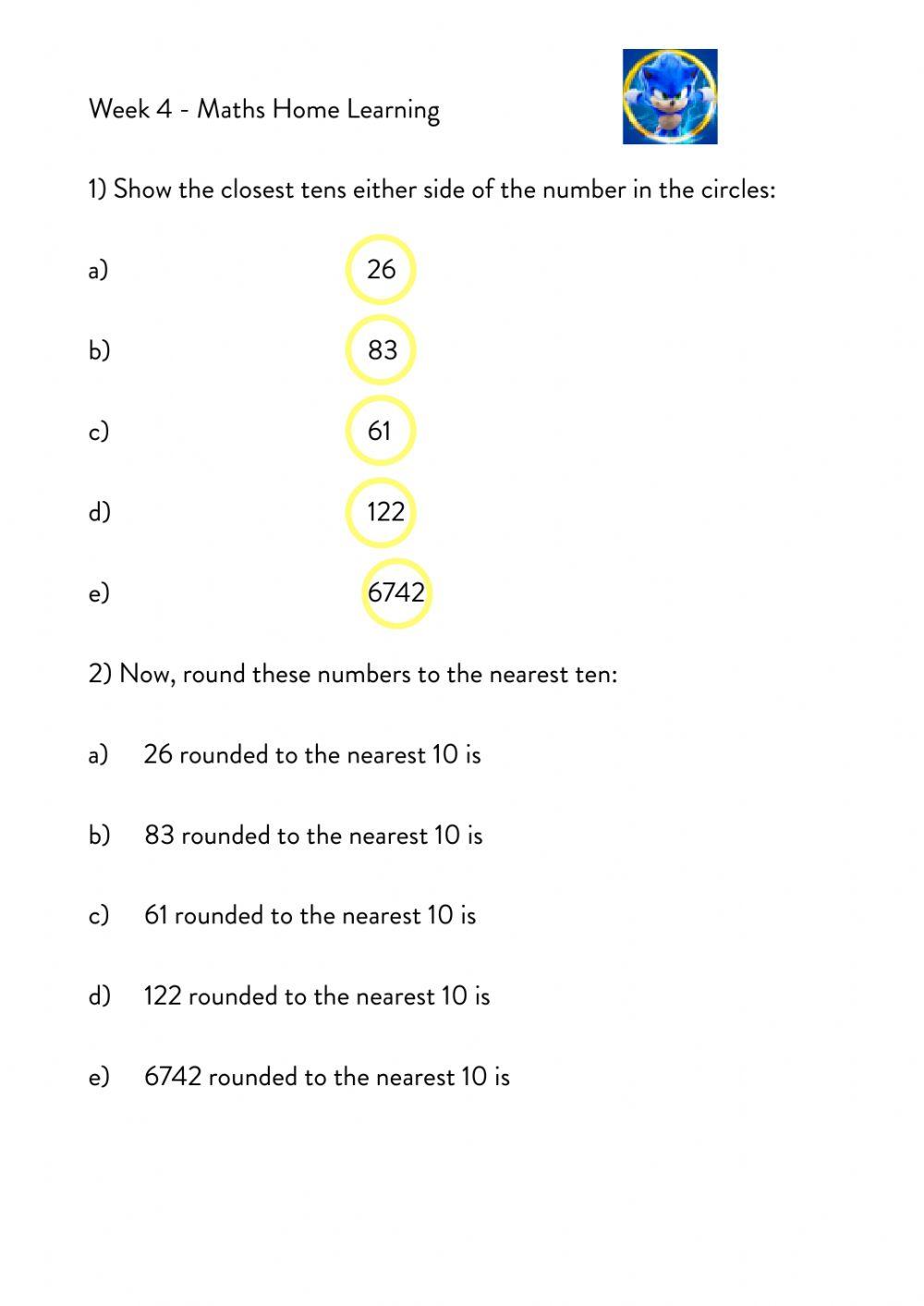 Week 4 Maths Rounding worksheet | Live Worksheets