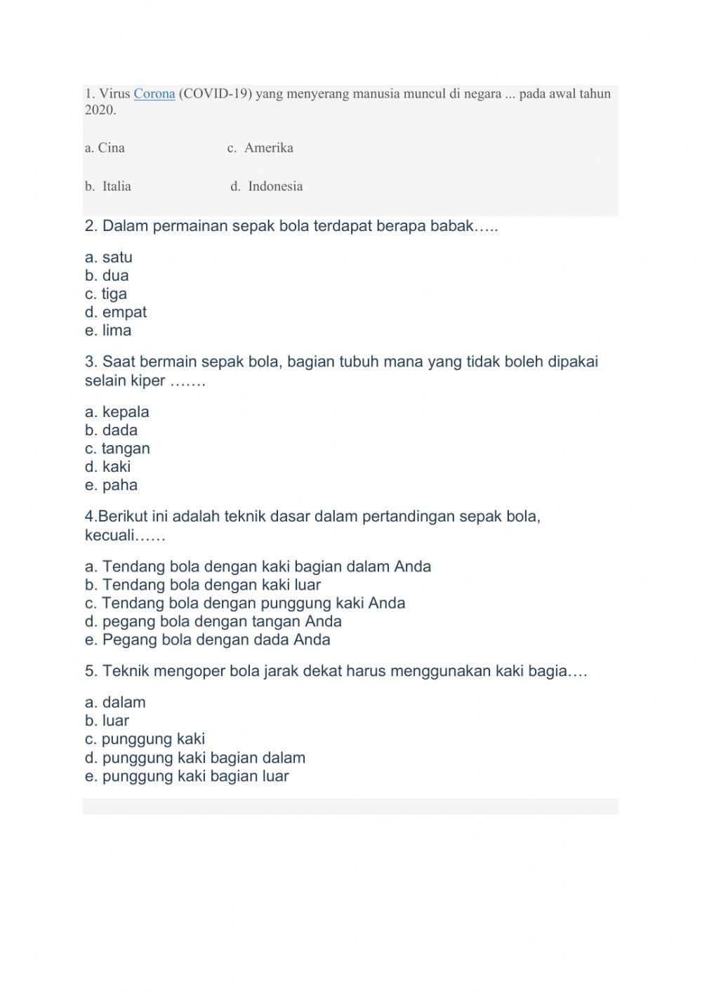 Soal online activity | Live Worksheets