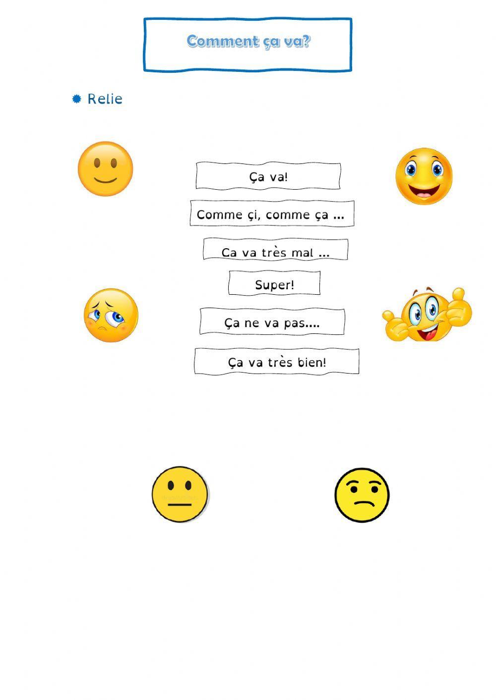 Ça va | Free Interactive Worksheets | 380405